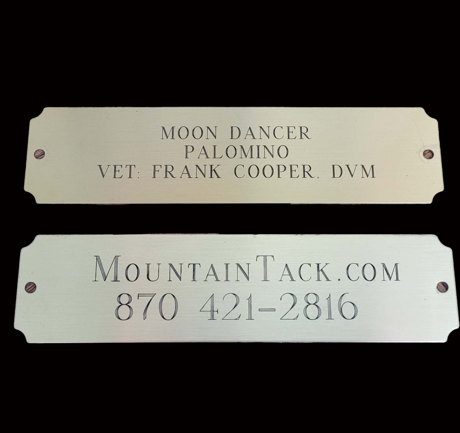 Personalized Brass Stall Plate – Mountain Tack